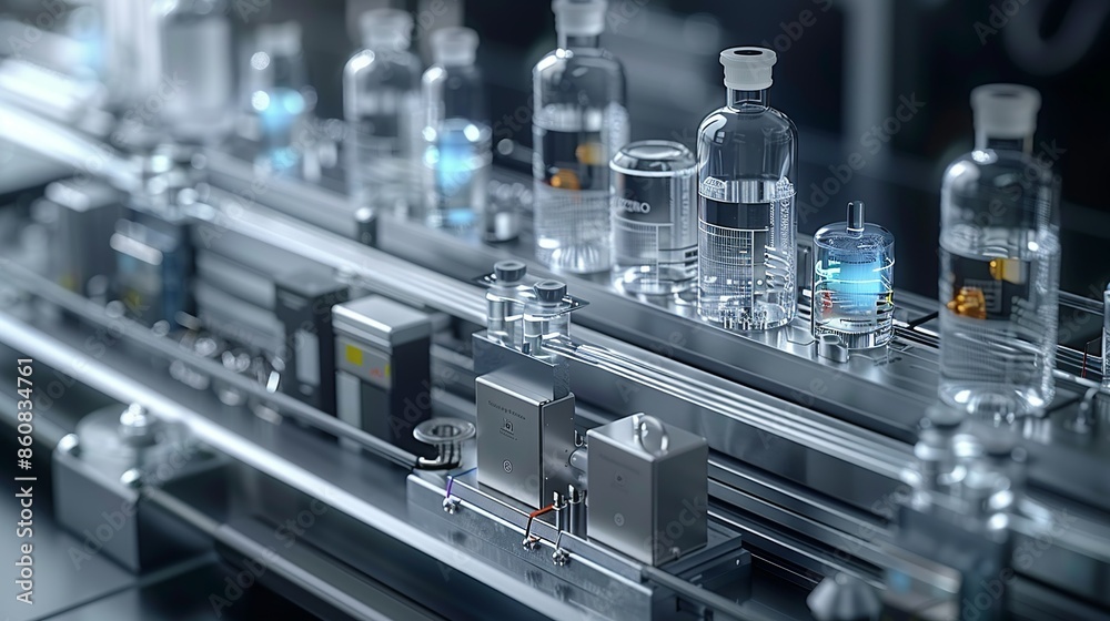 Stock-Illustration „Detailed view of an HPLC system in operation ...