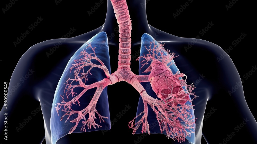 Pulmonary Anatomy: A detailed illustration of the human respiratory ...