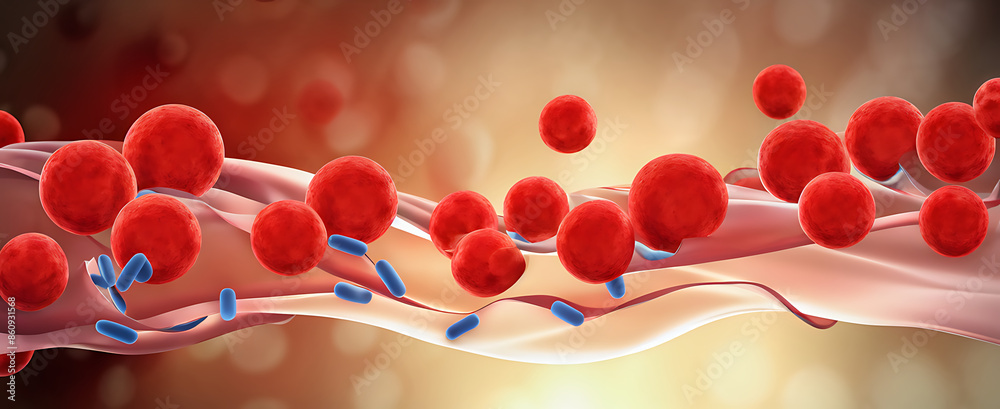 Blood cell red 3d background vein flow platelet wave cancer medicine ...