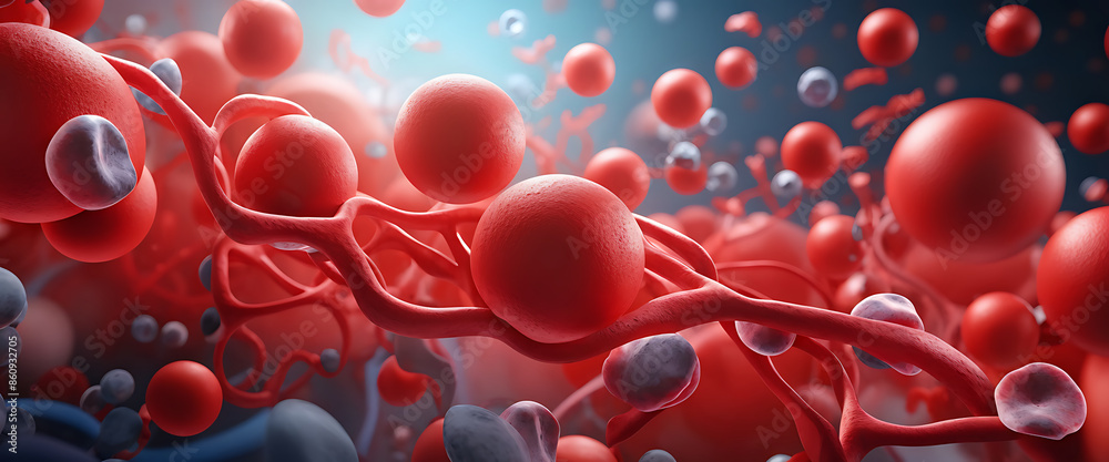 Blood cell red 3d background vein flow platelet wave cancer medicine ...
