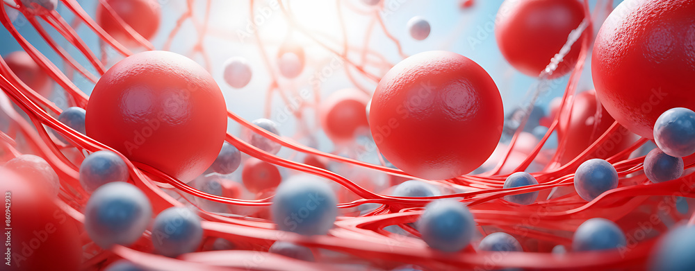 Blood cell red 3d background vein flow platelet wave cancer medicine ...