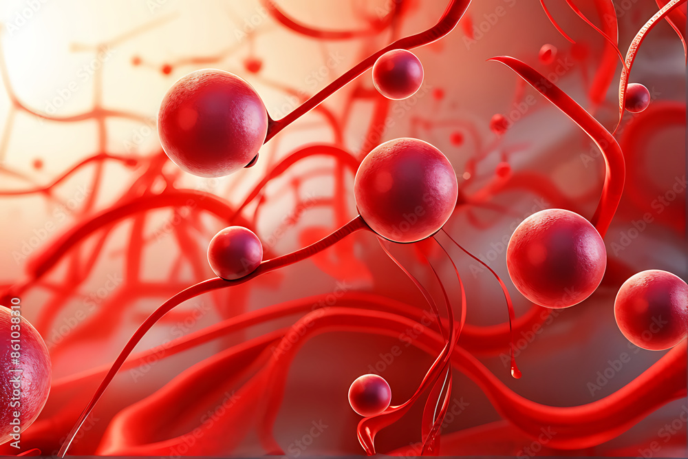 Blood cell red 3d background vein flow platelet wave cancer medicine ...