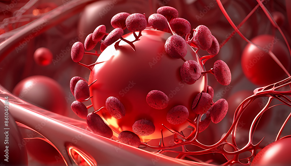 Blood cell red 3d background vein flow platelet wave cancer medicine ...