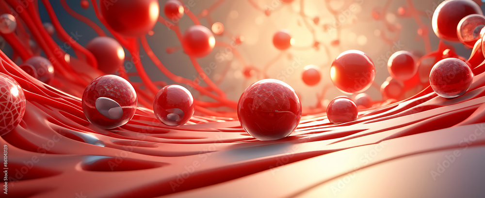 Blood cell red 3d background vein flow platelet wave cancer medicine ...