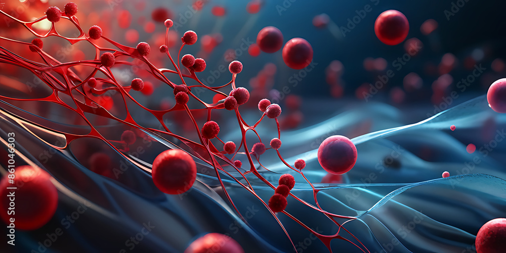 Blood cell red 3d background vein flow platelet wave cancer medicine ...