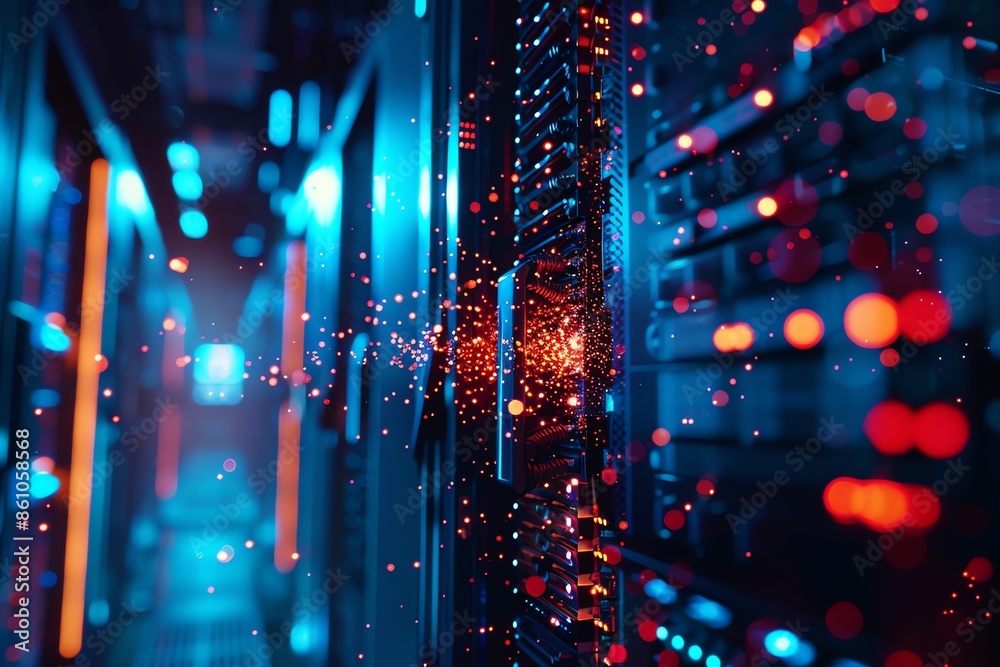 wallpaper of a server rack data center cyber networking security ...