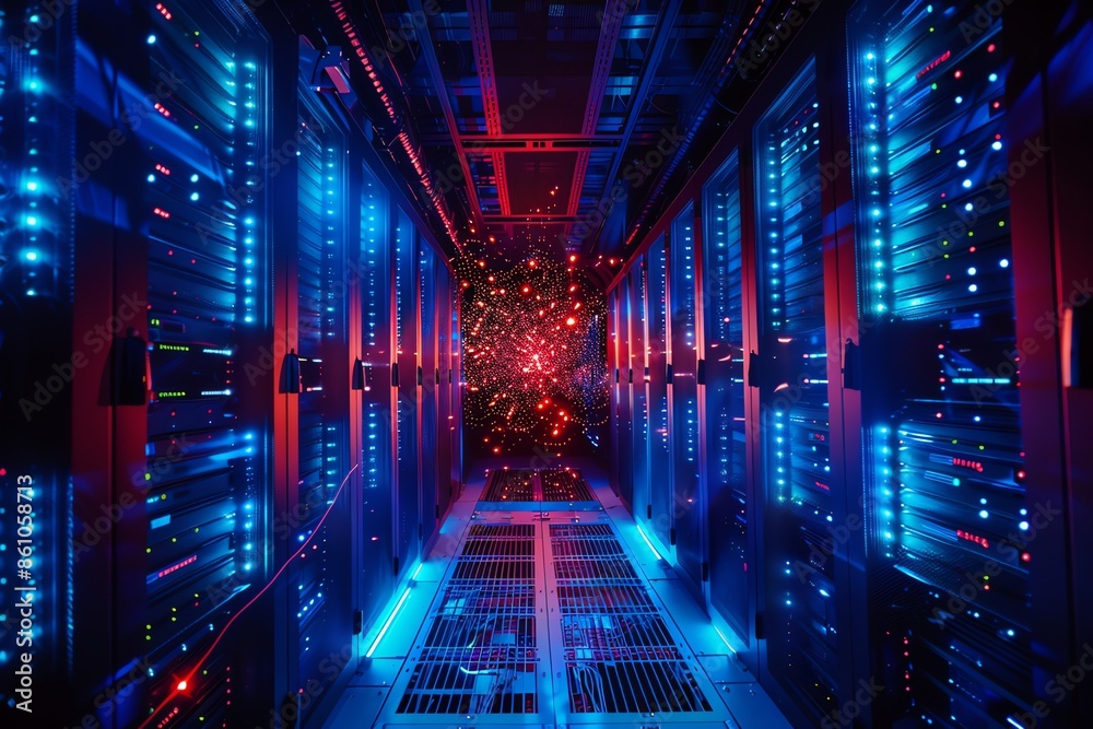 Stock-Illustration „wallpaper of a server rack data center cyber networking security, internet ...