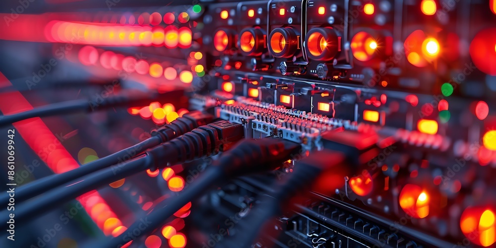 wallpaper of a fiber optic service provider cable server datacenter ...