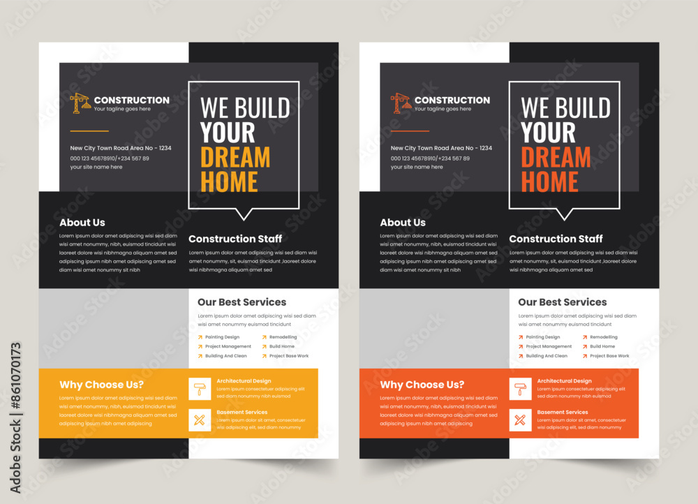 Construction Flyer Layout, a4 flyer template, Renovation Flyer Template ...
