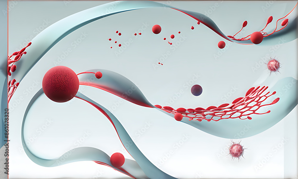 Blood cell red 3d background vein flow platelet wave cancer medicine ...