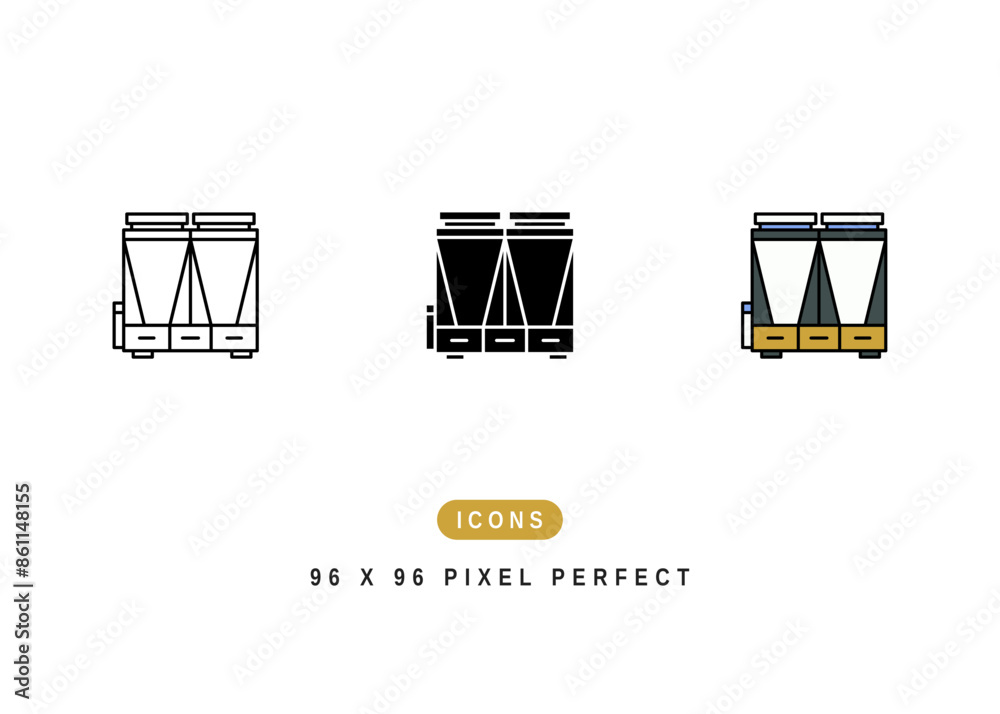 Chiller Icon. Cooling Air Pipe Pictogram Graphic Illustration. Isolated ...