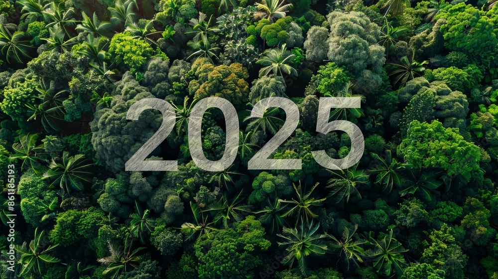 Ilustração 2025 New Year concept. Stone numbers displaying 2025 ...