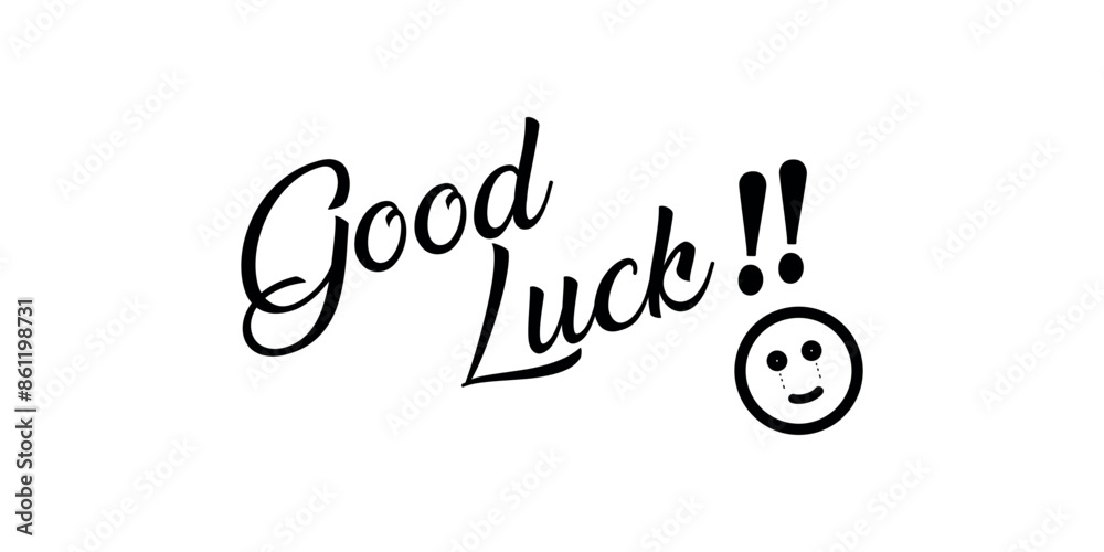 Thank You and good luck handwritten isolated card in white background ...