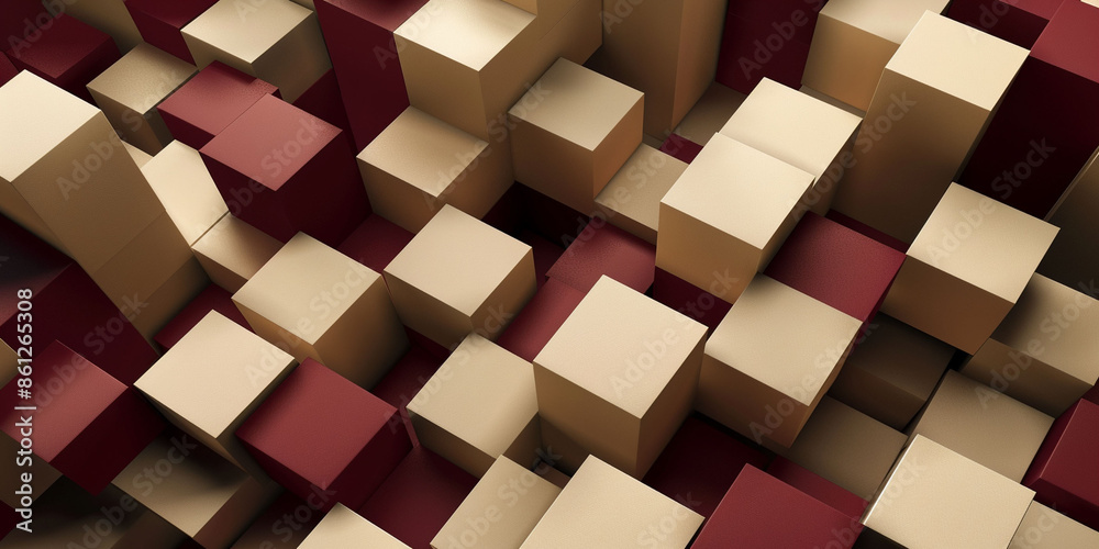 A background featuring many tan and maroon colored cubes, creating a ...