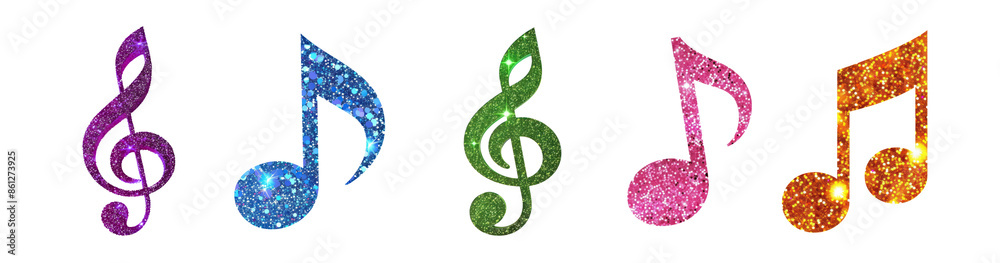 Glitter music note png on transparent background Stock Illustration ...