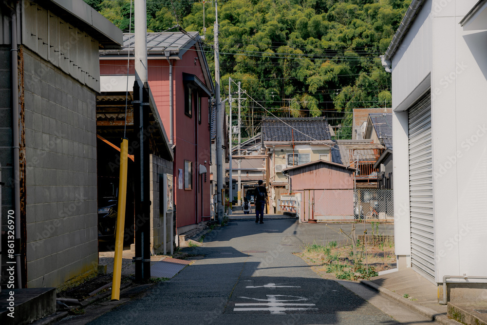 Street Photography with Amazing view of Japanese City and Houses during ...