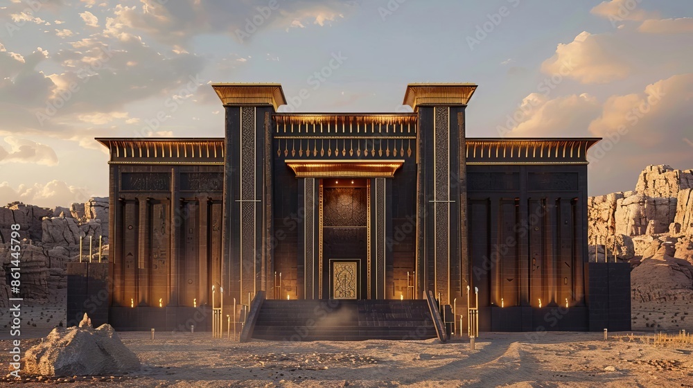A replica of the Tabernacle of Moses, showing the Holy of Holies and ...