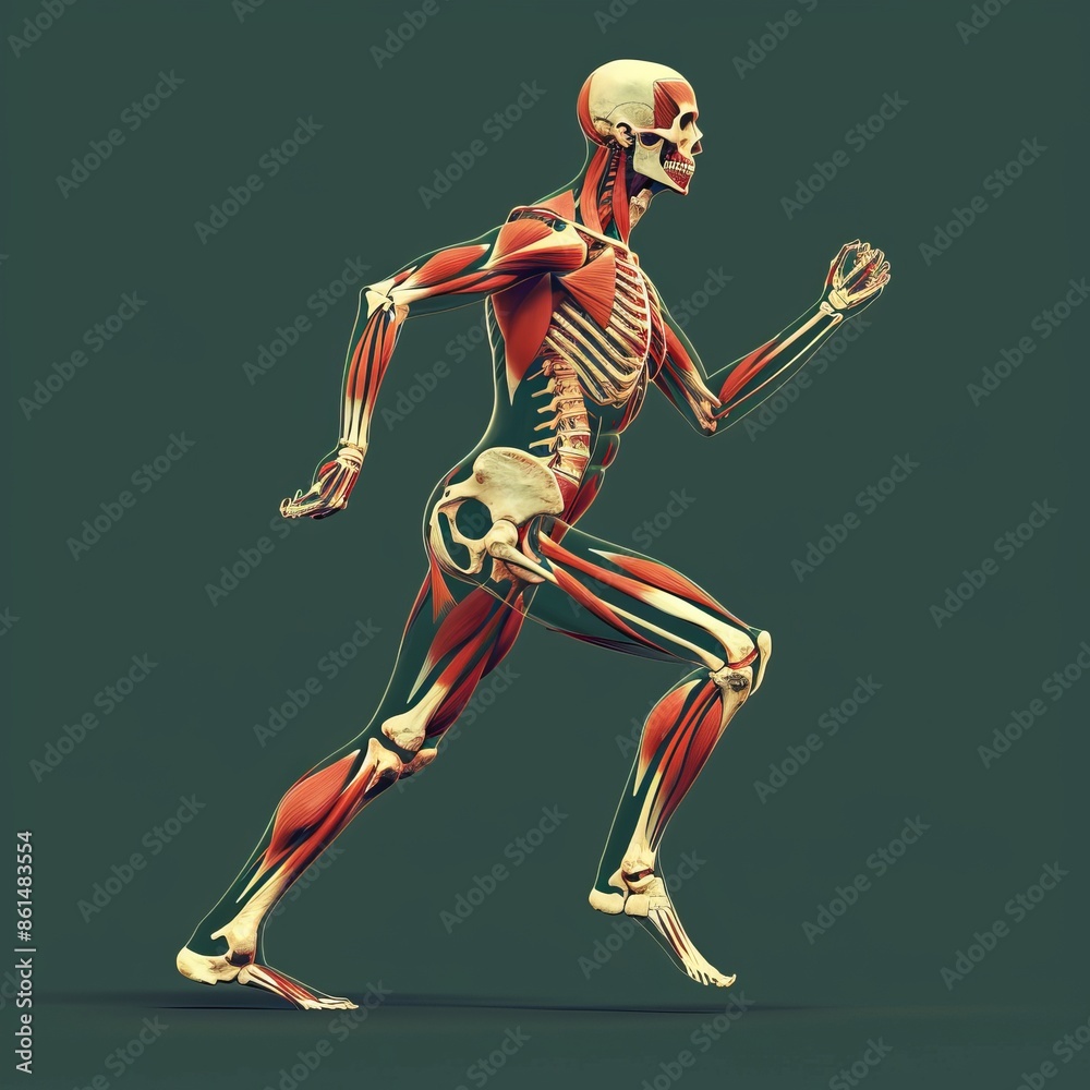 Anatomically accurate digital illustration of the skeletal and muscular ...