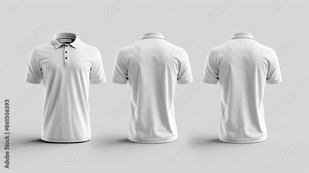 Ilustrace Blank shirt neck mockup template, front and back view ...
