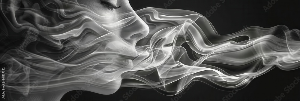 Smoke billows and twists in ethereal tendrils, creating a sense of ...