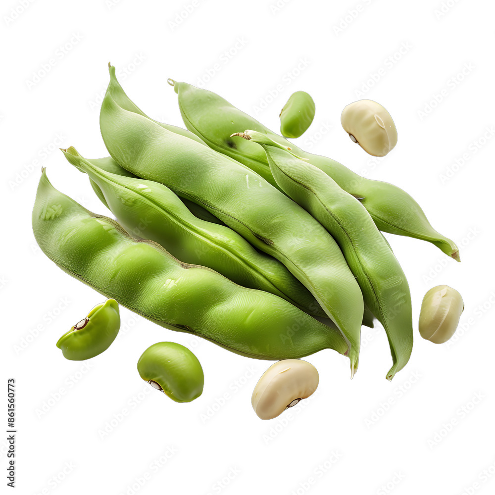 [Transparent Background PNG]Green beans and lima beans on white ...