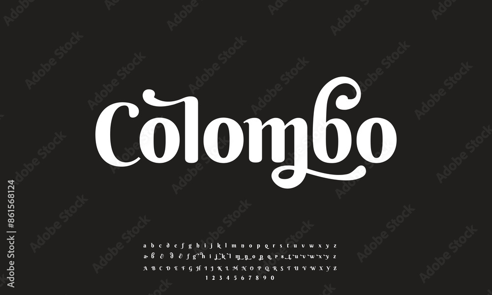 Colombo Elegant Font Uppercase Lowercase and Number. Classic Lettering ...