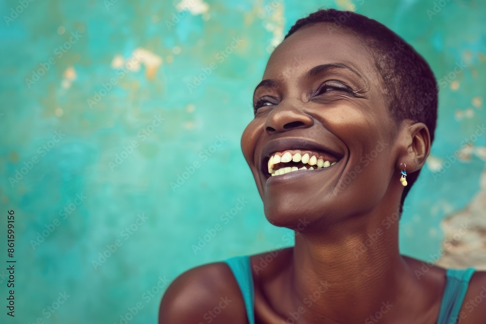 authentic portrait of black woman, facial expression with bold vivid ...