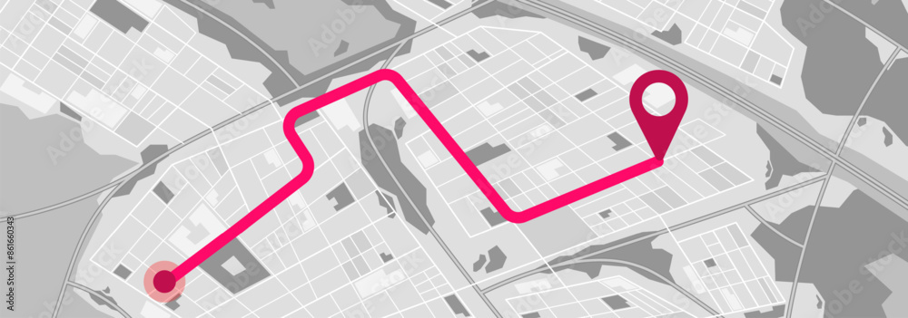 Black And White City Map Showing A Detailed Layout Of Streets And ...