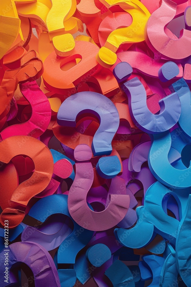 question marks in a cool color palette Stock Illustration | Adobe Stock