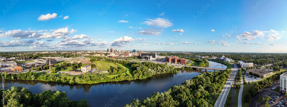 Downtown Indianapolis North Skyline Panorama View Facing South East ...