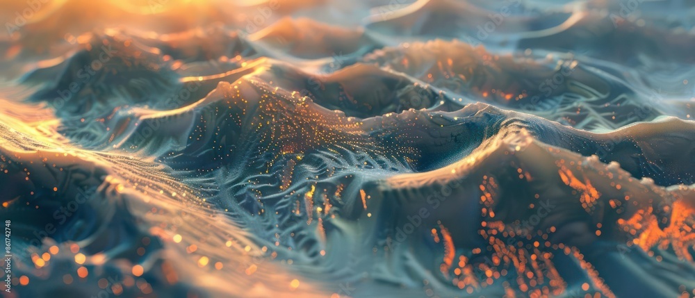 Conceptual image of futuristic digital sand with dynamic ...