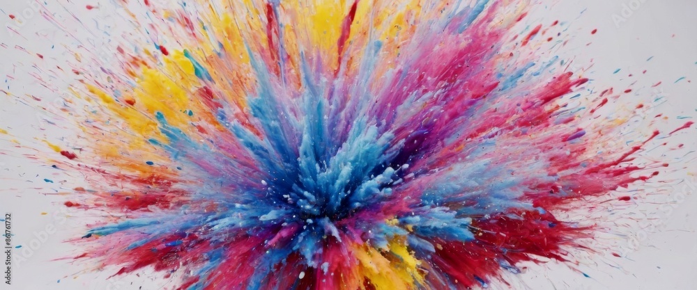 vibrant cloud of powdered Powder paint fight frozen in time colo Stock ...