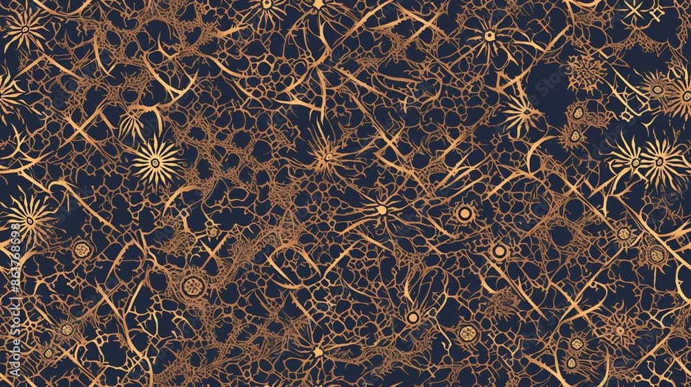 Abstract background with interconnected lines, dots, and star-like ...