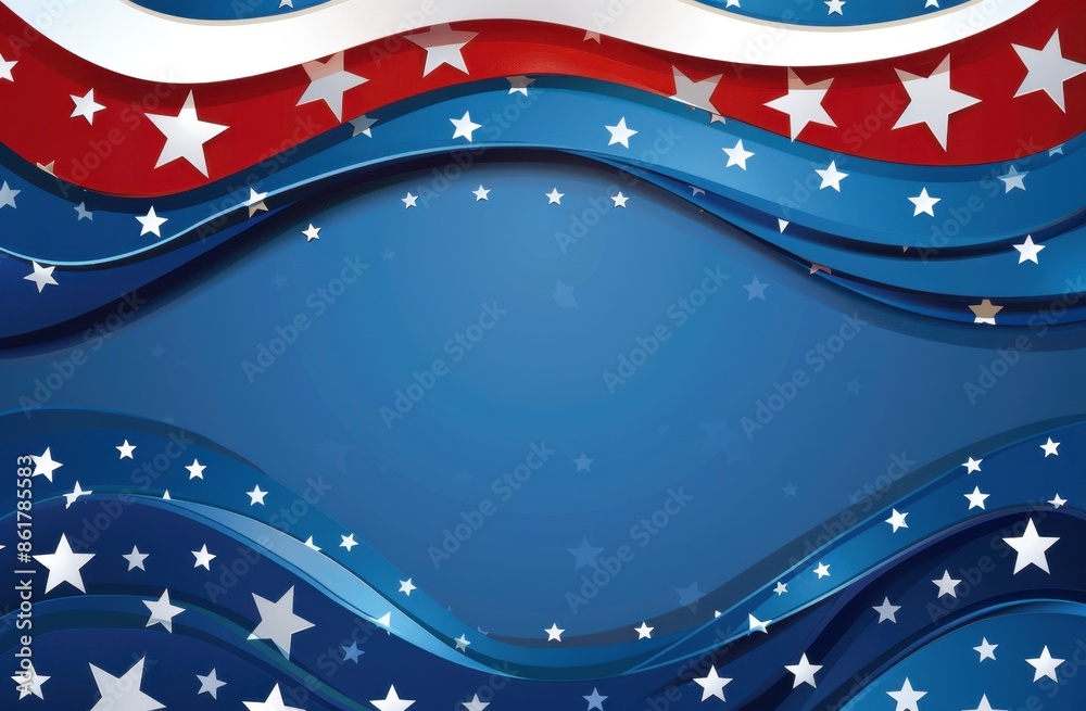 Blue and red background with stars and stripes for the US political ...