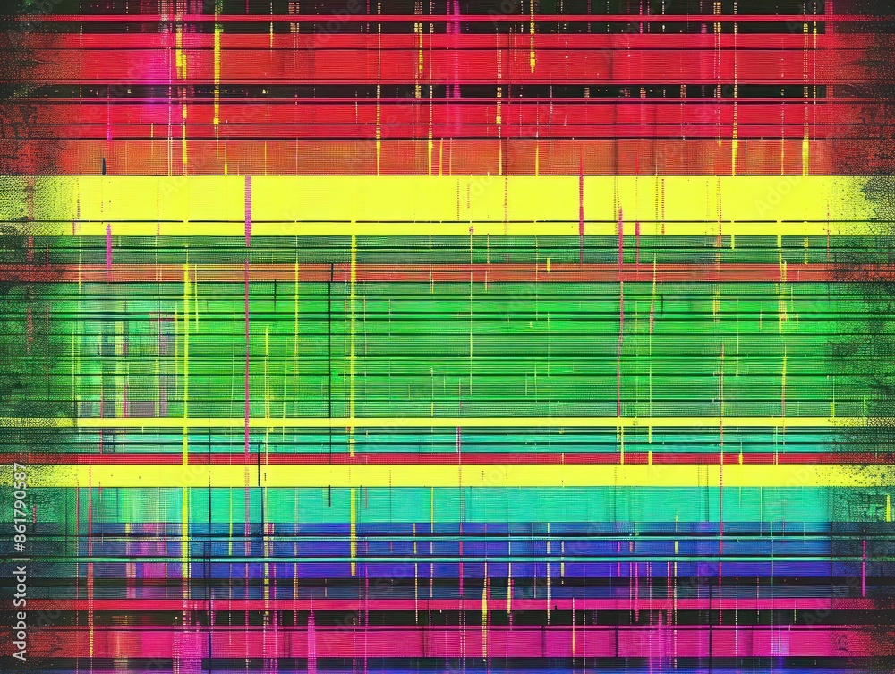 seamless retro colorful rainbow vhs scanlines or tv signal static noise ...