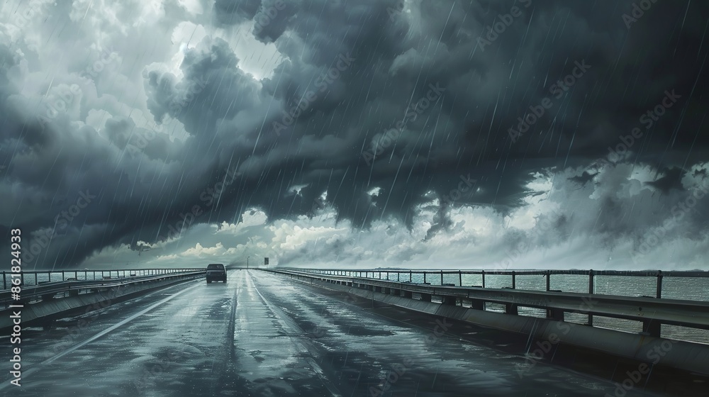 high angle illustration of an impressionist style oil painting. black ...