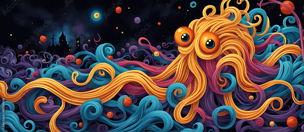 Spaghetti monster pasta flying halloween funny food pastafarian sauce ...