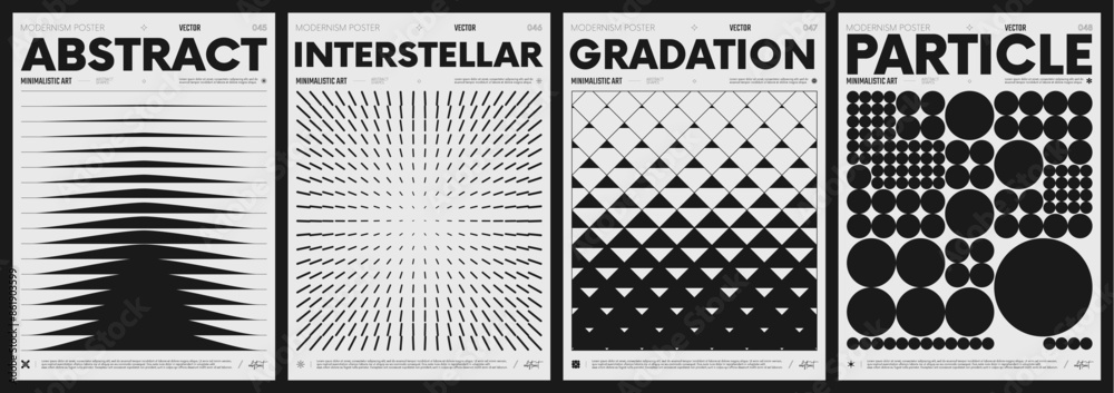 Modern abstract poster collection, vector minimalist posters with ...