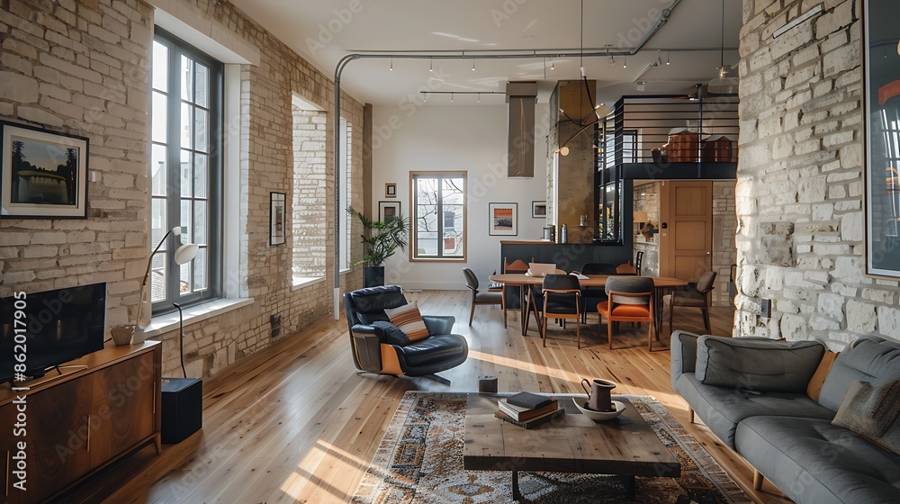 historic mill converted into modern lofts, where the original stone ...