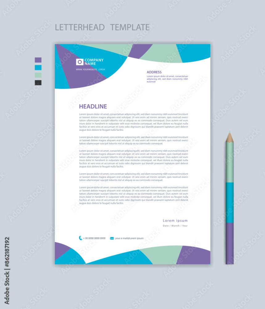 Professional Letterhead template, company letterhead design, minimalist ...