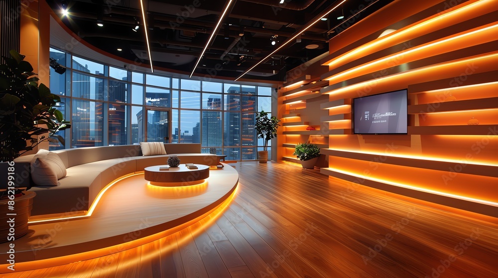 profesional tv studio elegant room green screen, CGI, masking, template ...