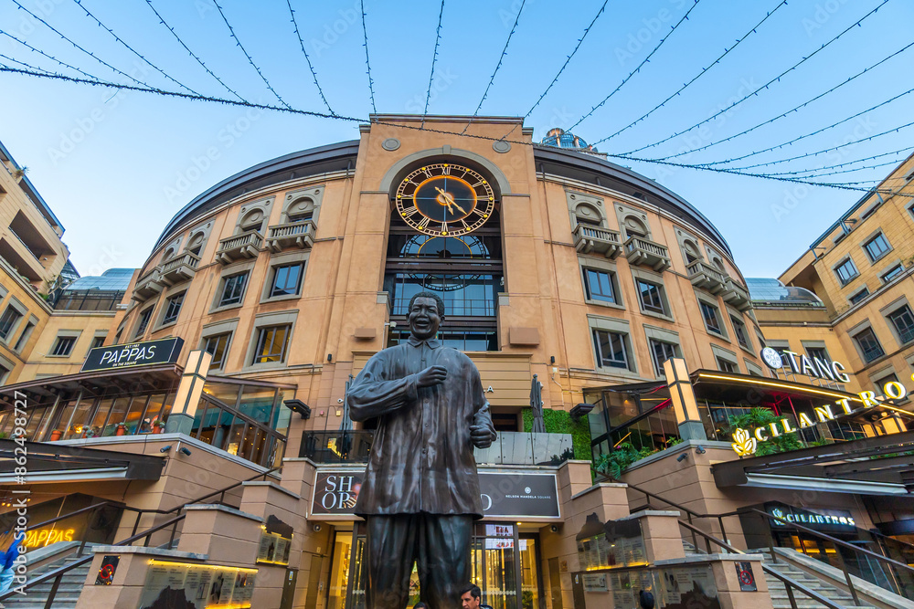 Nelson Mandela Square, Johannesburg in Sandton town, South Africa Stock ...