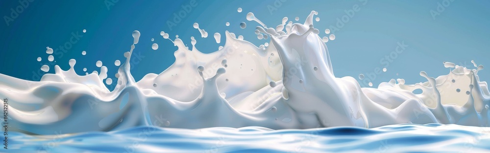 splattered milk splash, pouring white liquid flow for low, full ...