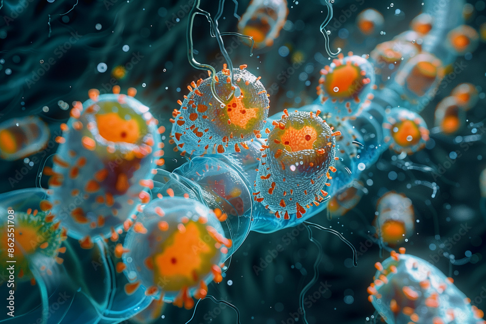 A high-resolution image of multiple bacterial types inside a human body ...