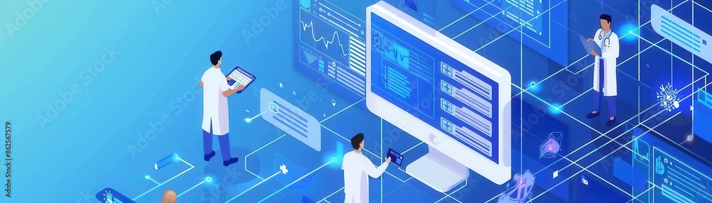 Big data and AI in healthcare, processing patient records, advanced ...