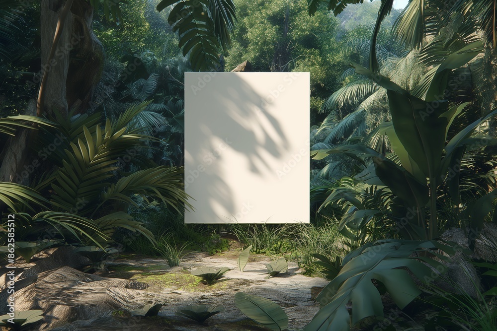 blank mock up in the jungle in realistic by ganerative ai Stock ...