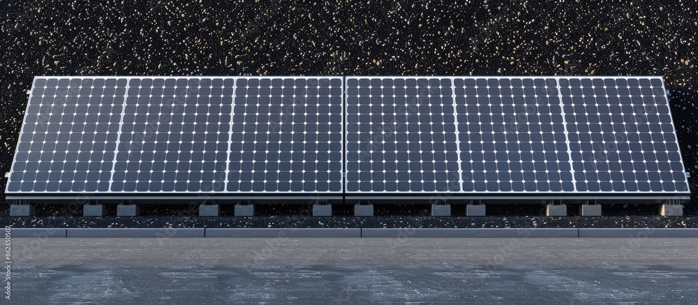 Solar panel array generating eco-friendly solar power with ample blank ...