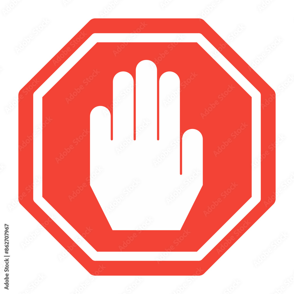 stop hand sign, no entry icon Stock Vector | Adobe Stock