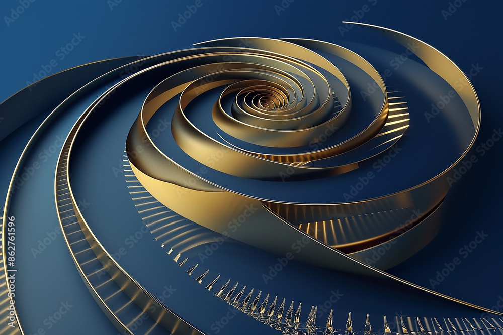 Deep blue gradient layered with thin concentric diamond shapes and ...