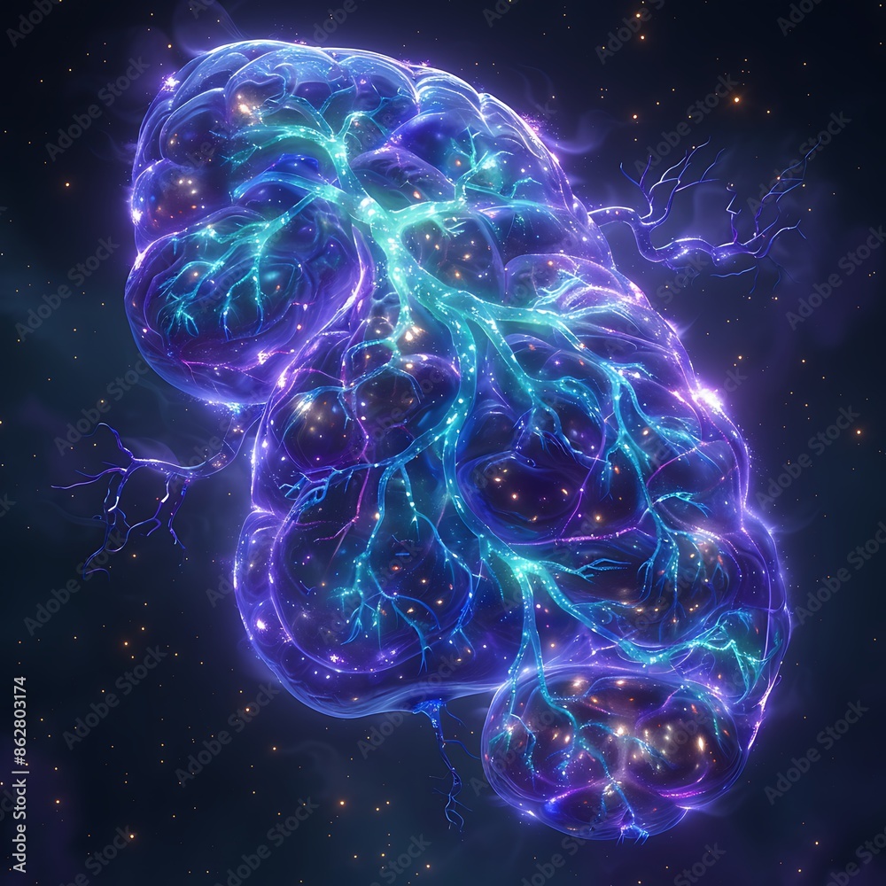 Spleen a radiant violet organ with a smooth reflective surface The ...